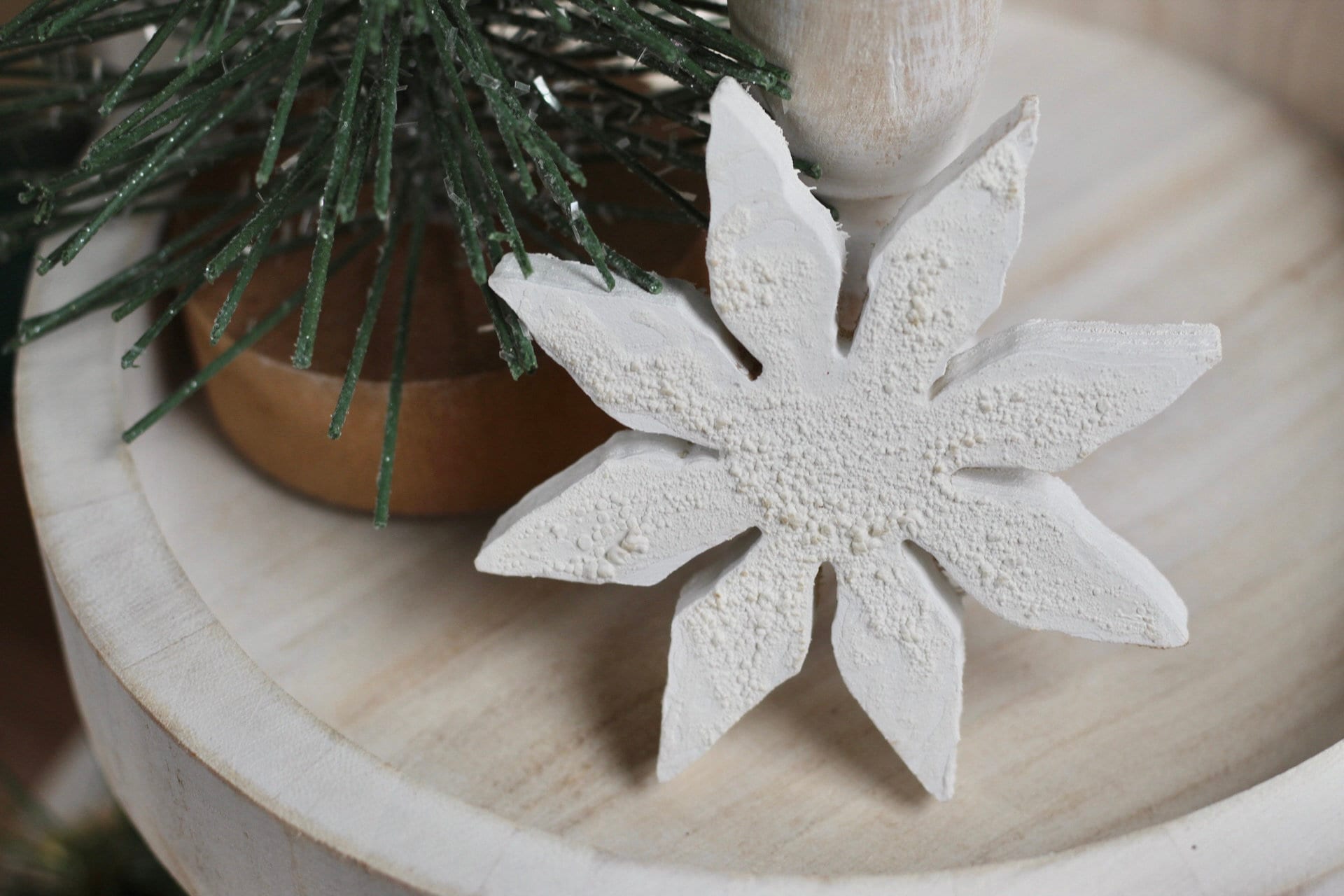 Wooden Snowflake Tiered Tray Decor Winter Tiered Tray Decor Mantle ...
