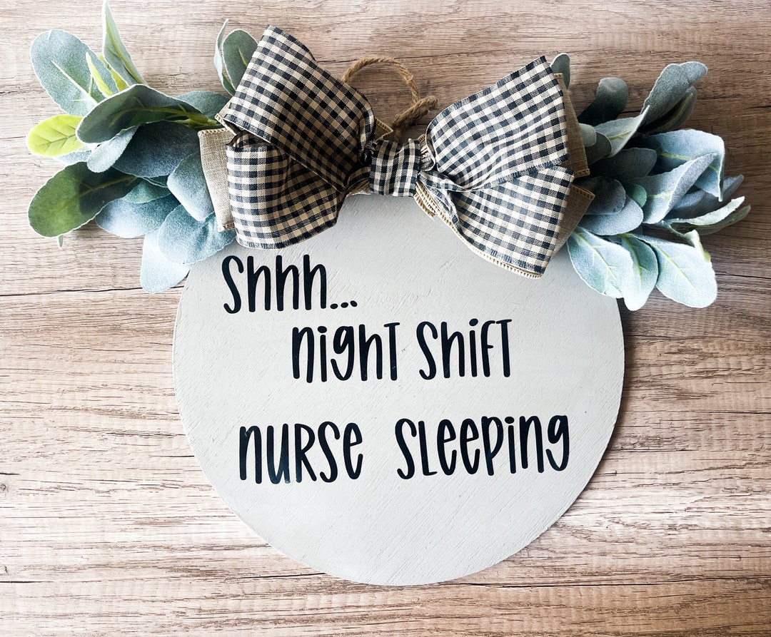 Gift for Night Shift Nurse Sleeping Sign for Nurse Gift Idea Funny Gift ...