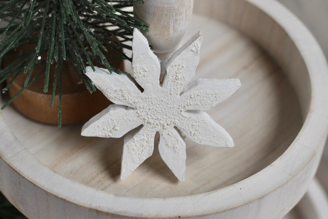 Wooden Snowflake Tiered Tray Decor Winter Tiered Tray Decor Mantle ...