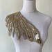 Beaded Gold Wing Applique Golden Patches Wing Lace Motif Embroidery ...