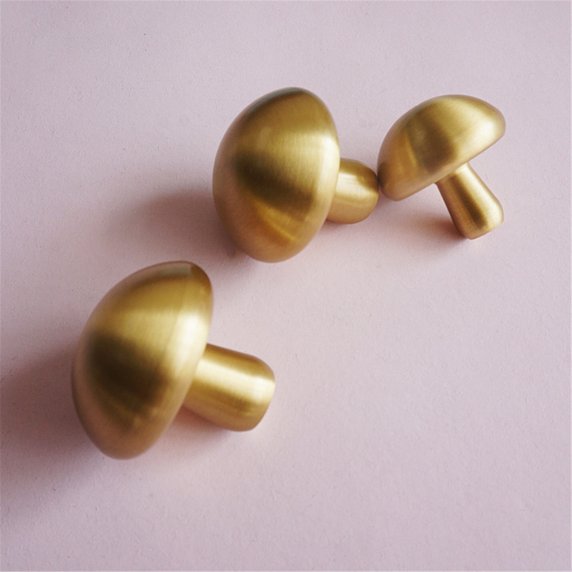 Golden Mushroom Pure Brass Knob and Pull Golden Wardrobe - Etsy