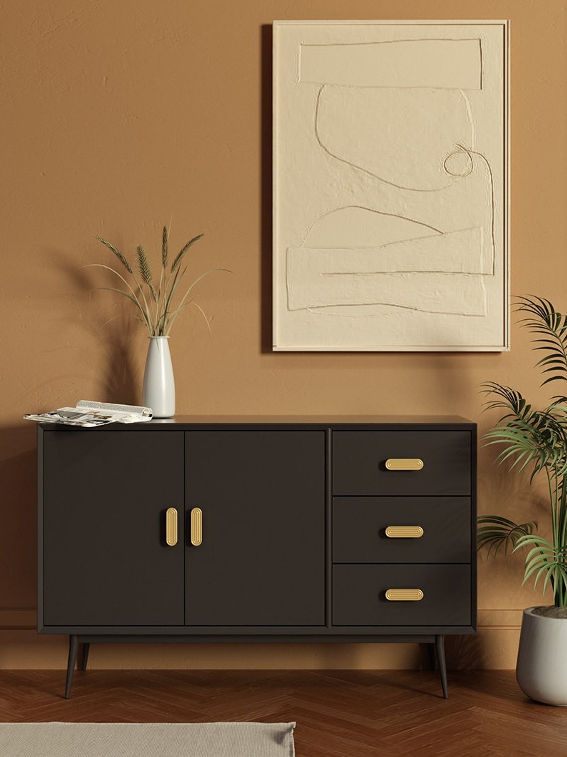 Boho Rainbow Brass Drawer Pulls Knobs Matte Gold Dresser - Etsy