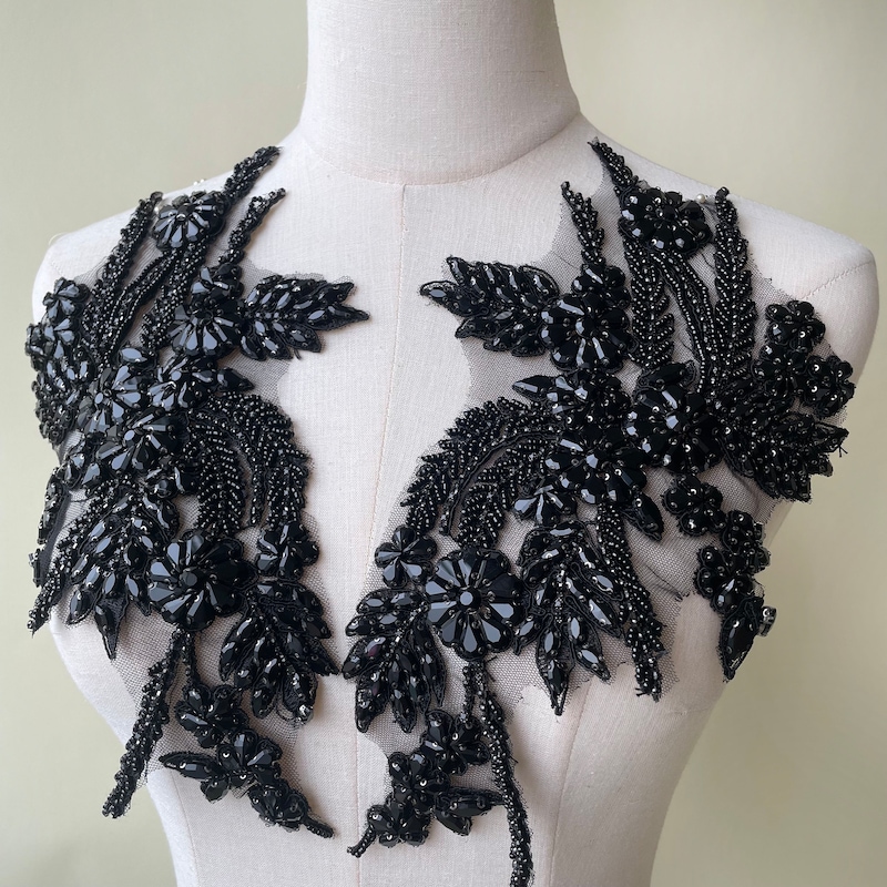 Black Applique Fabric - Etsy