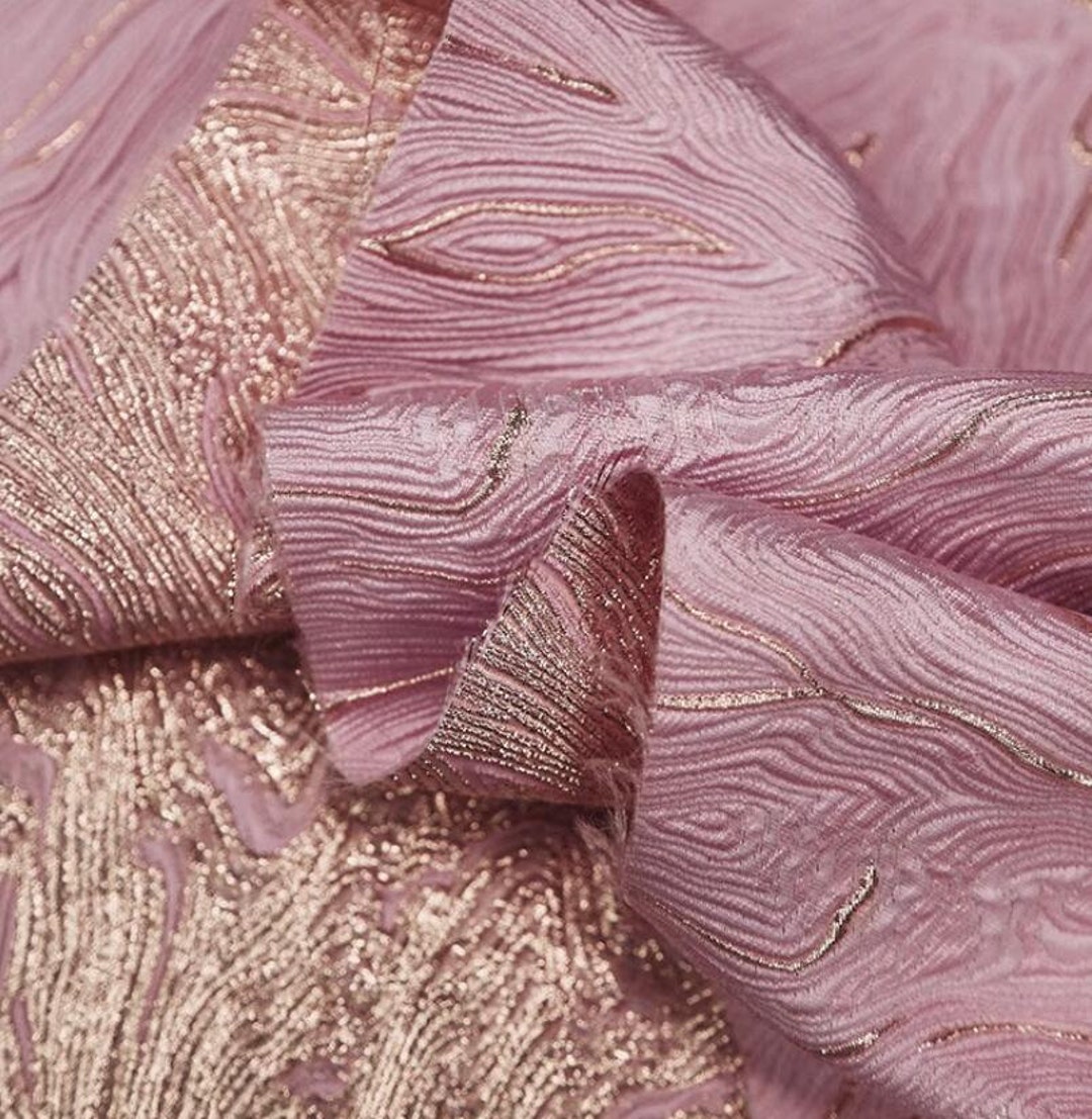 Marbling Brocade Gold Embossed Jacquard Haute Couture Jacquard Fabric ...