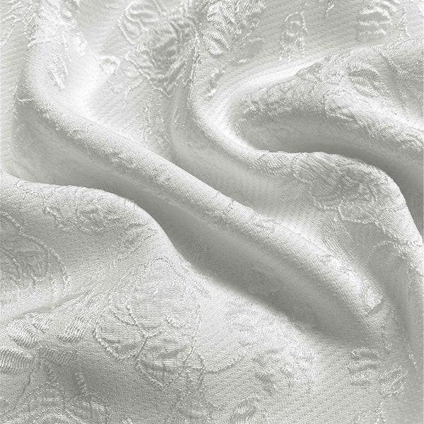White Brocade - Etsy