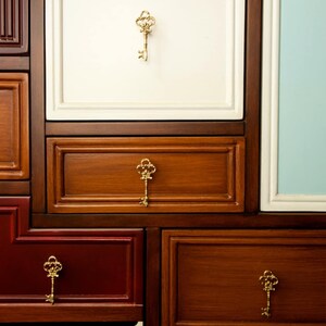 Creative Brass Golden Key Knob, Morden Key Drawer Pulls, Wardrobe Pulls ...