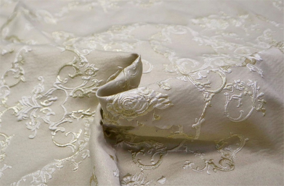 Vintage Rose Floral Embossed Brocade Jacquard Blossom Flower Embossed ...