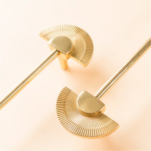 Brass Fan-shaped Handle Pure Brass Modern Golden Light Luxury - Etsy