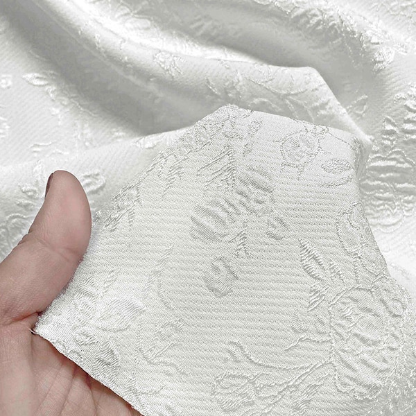 White Brocade - Etsy