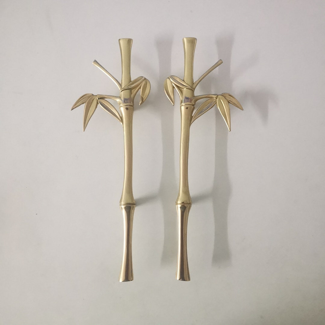 Bamboo Brass Golden Man Long Handle, Modern Drawer Pulls, Wardrobe ...