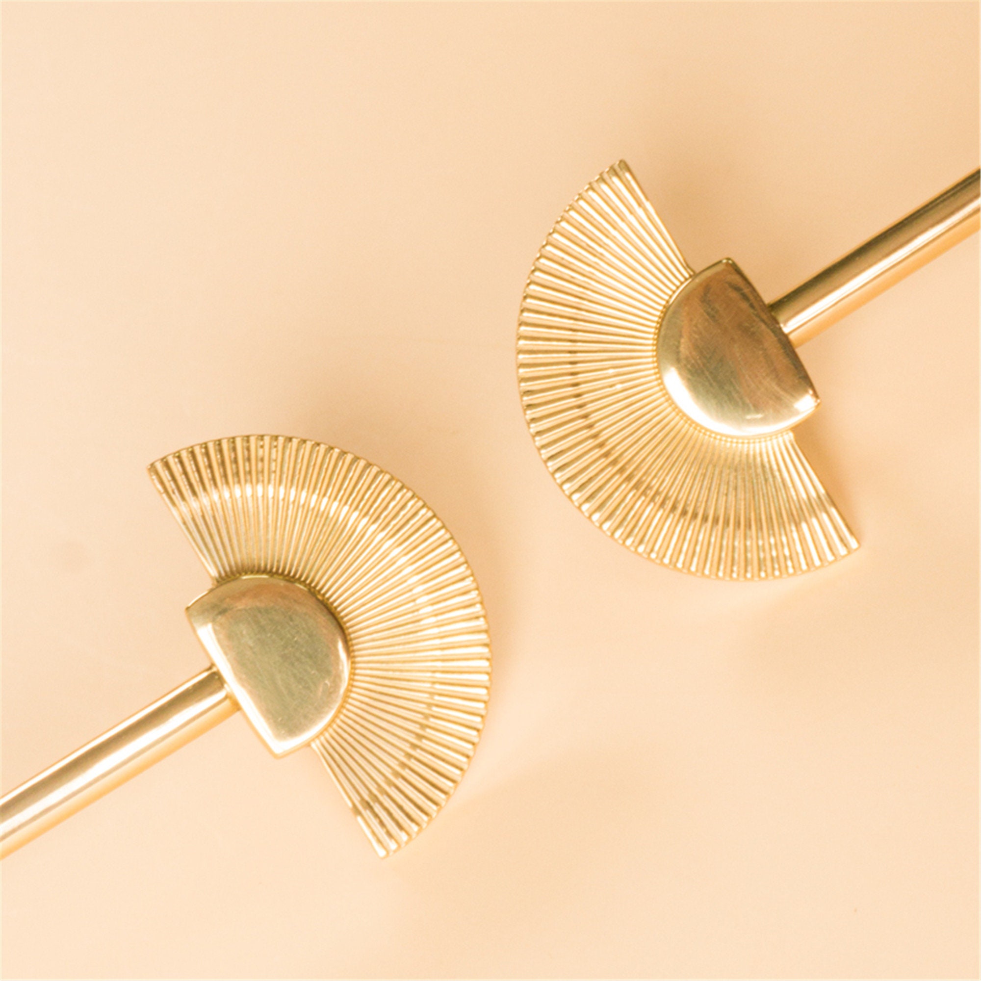 Brass Fan-shaped Handle Pure Brass Modern Golden Light Luxury - Etsy