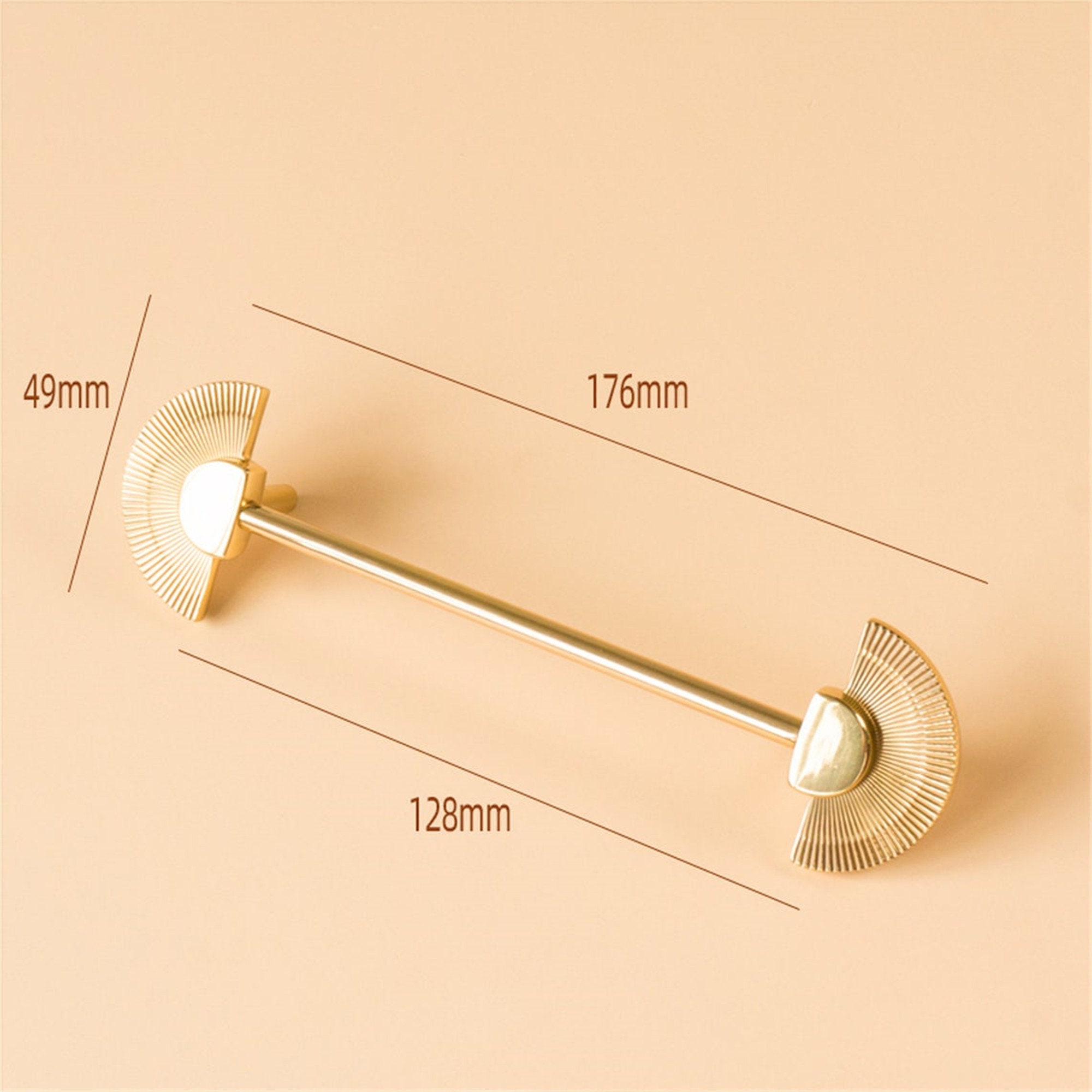 Brass Fan-Shaped Handle Pure Brass Modern Golden Light Luxury | Etsy