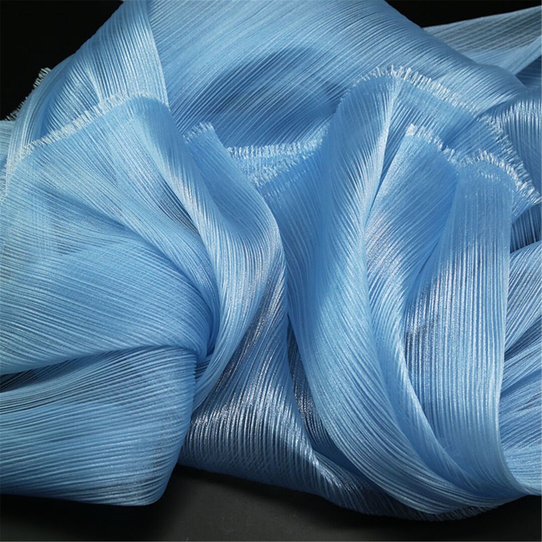 Organza Stripe Pleated Hard Mesh Fabric Organza Folds Tulle Lace Fabric ...