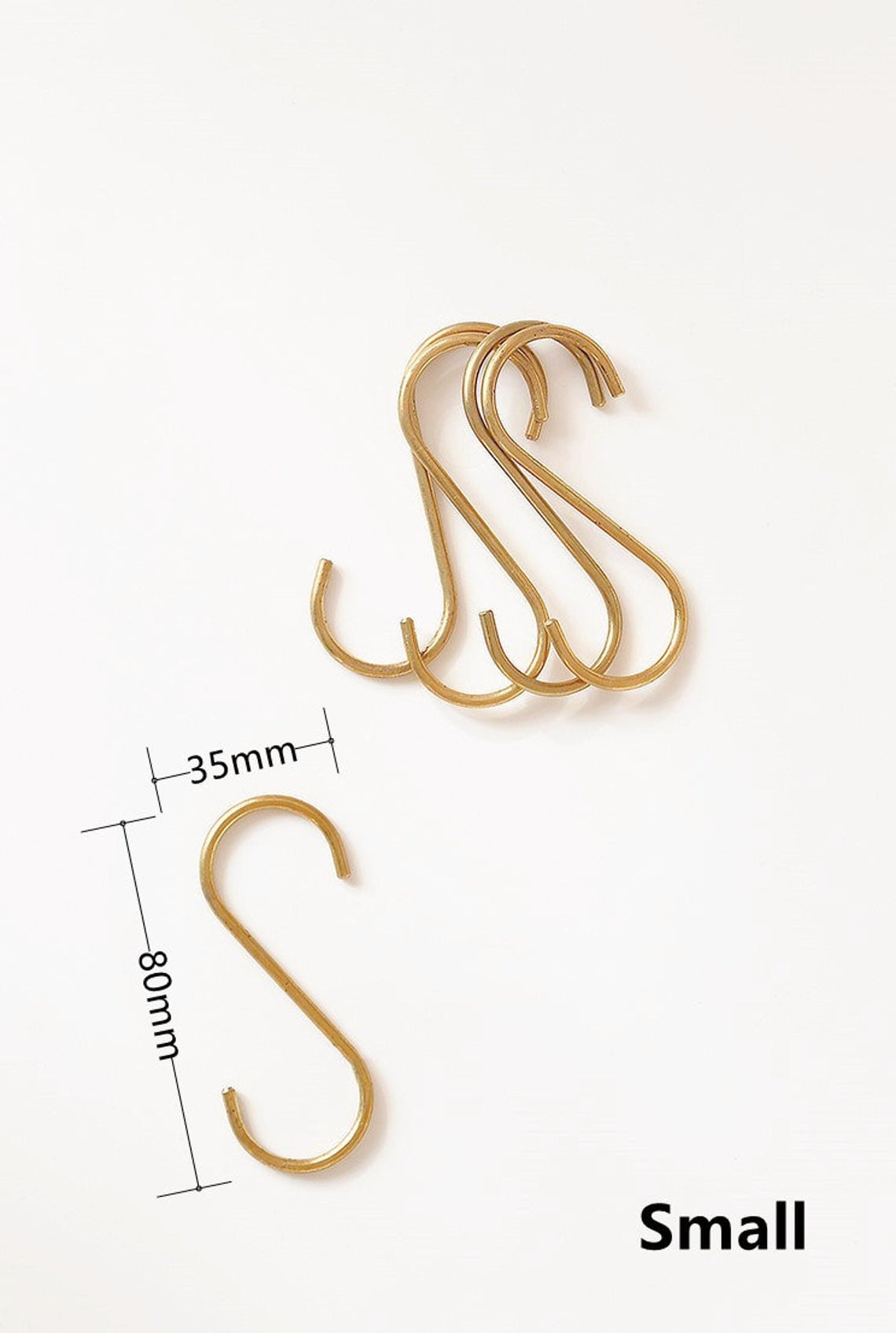 Solid Brass S Hook S Hook For Classic Hat Hooks Kitchen Etsy