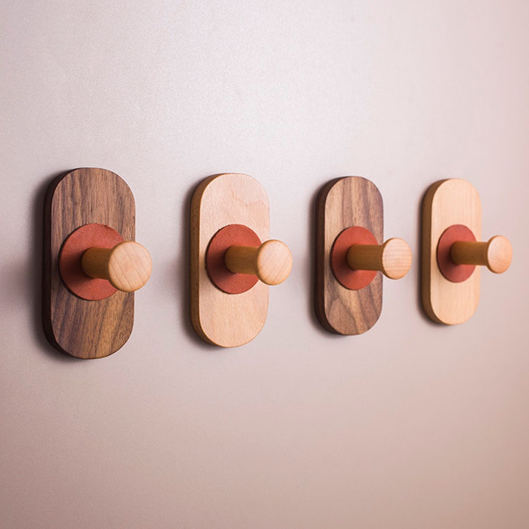 Wood Wall Hanging Bag Hook Modern Wall Hooks Decorative Handmade Coat ...