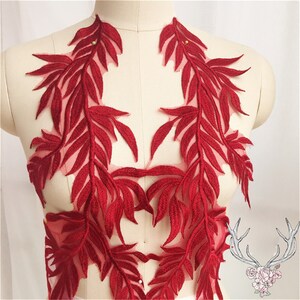 Green Leaves Vine Applique Vine Patches Forest Leave Lace Motif ...