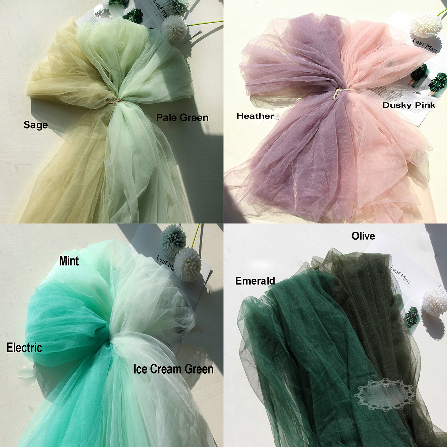 Soft Tulle Colorful Lace Fabric Soft Tulle Mesh Decorative Fabric 12 ...