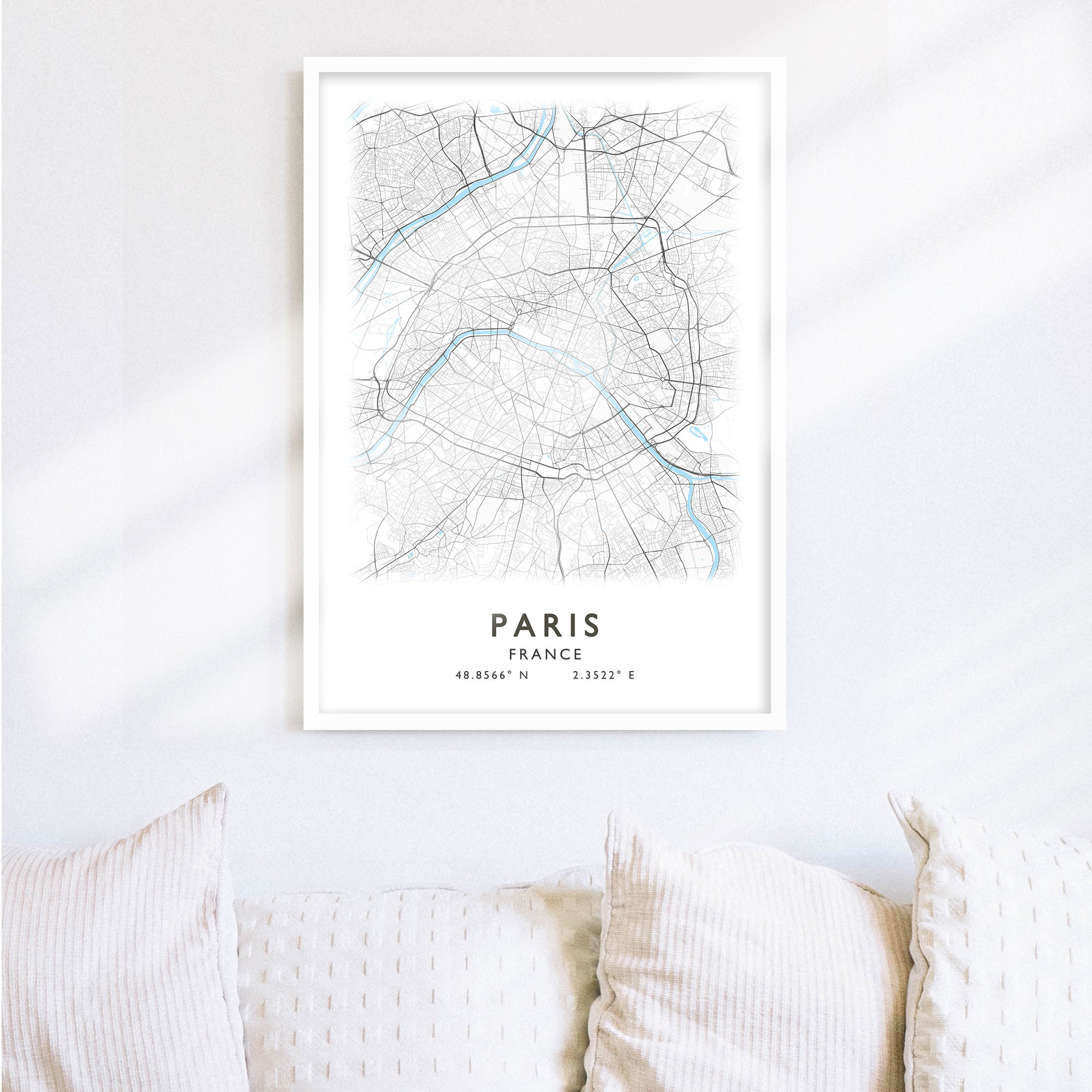 Paris France City Map Instant Download Map Prints Digital - Etsy