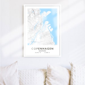 Copenhagen Denmark City Map Instant Download Map Prints - Etsy