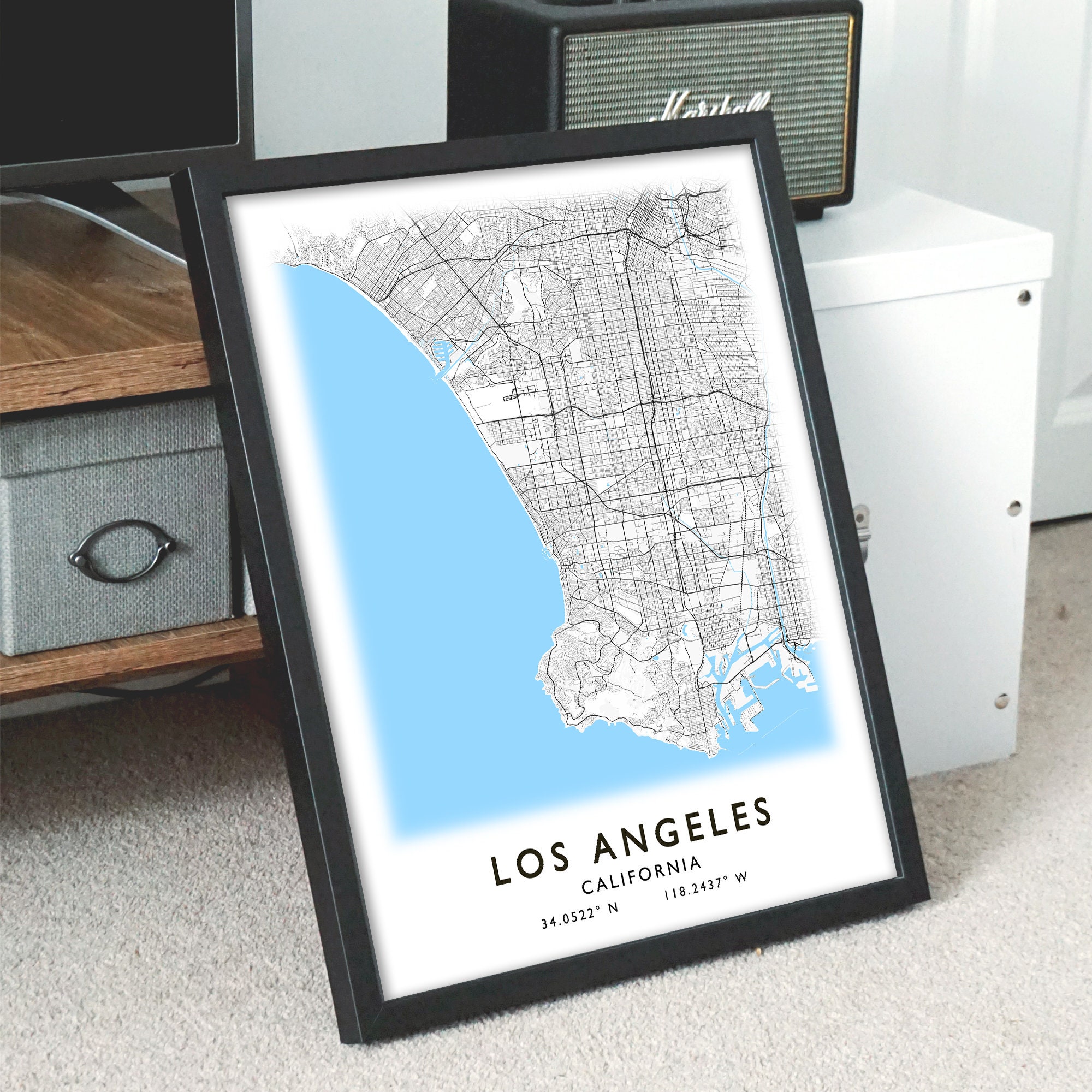 Los Angeles California, City Map, Instant Download, Map Prints, Digital ...