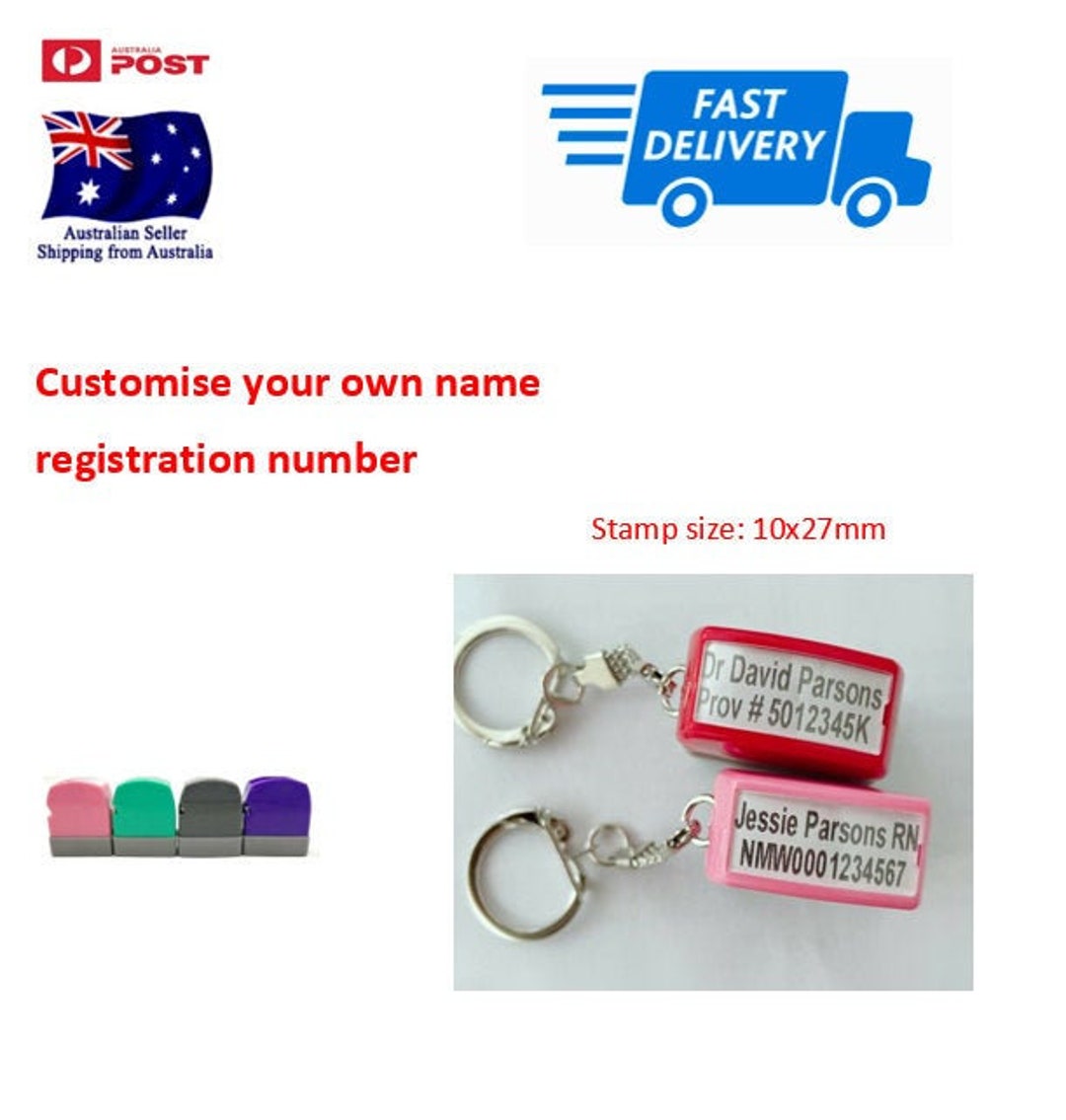 Nurse Gift Custom Name Stamp Self Inking Stamps Personalised Registered ...