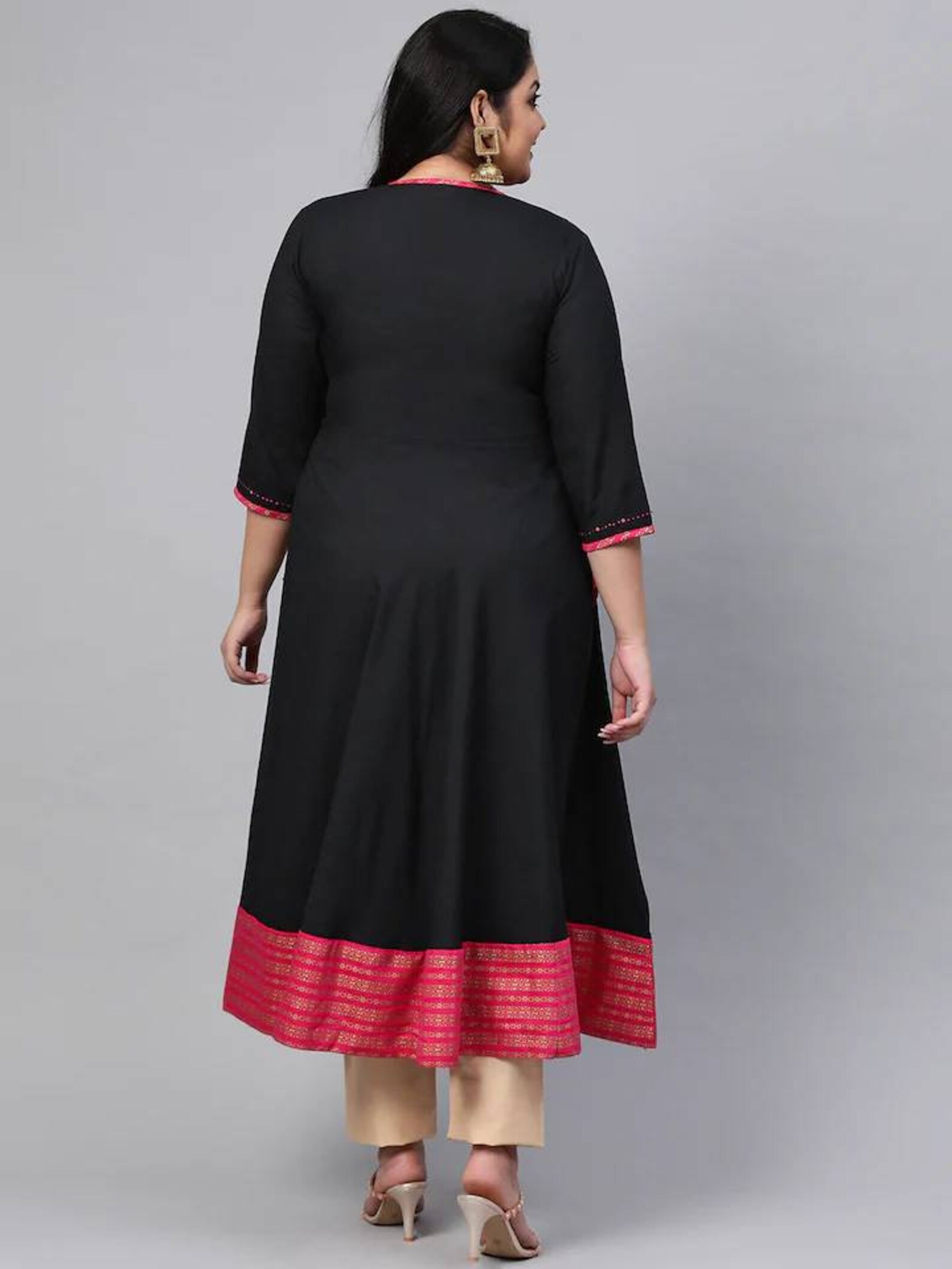 Plus Size Kurta Women Black Solid A-line Kurta for Women | Etsy