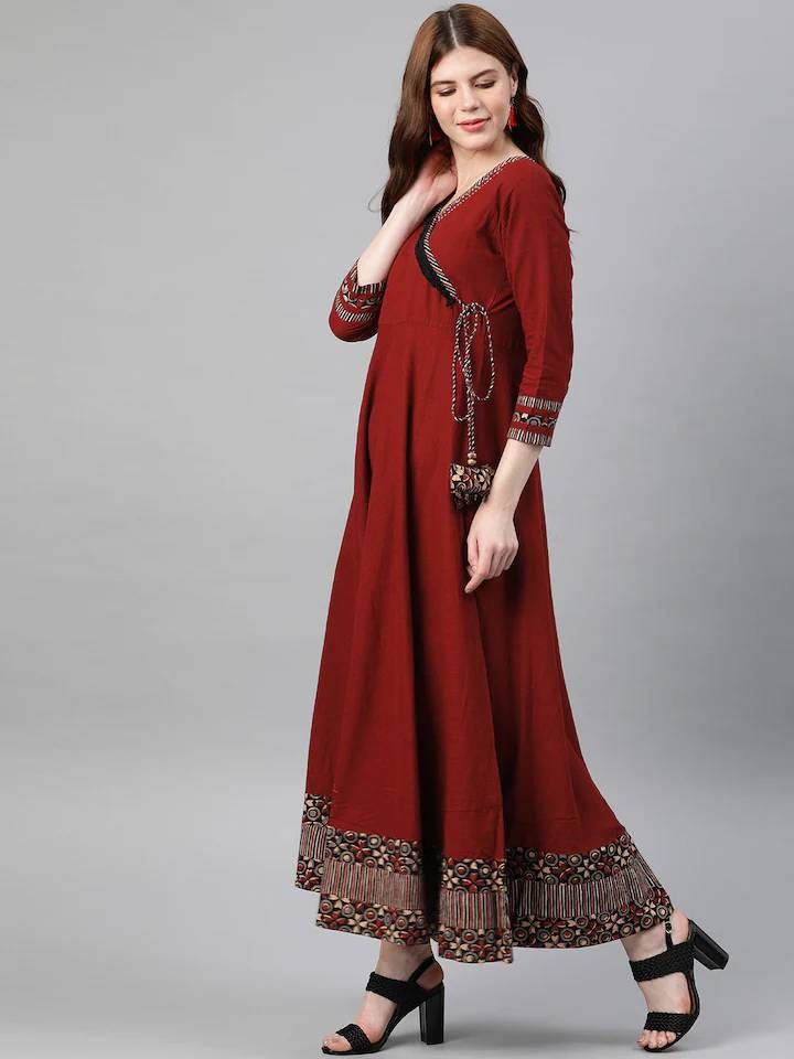 Plus Size Maxi Dress for Women Pure Cotton Maroon Solid Maxi - Etsy