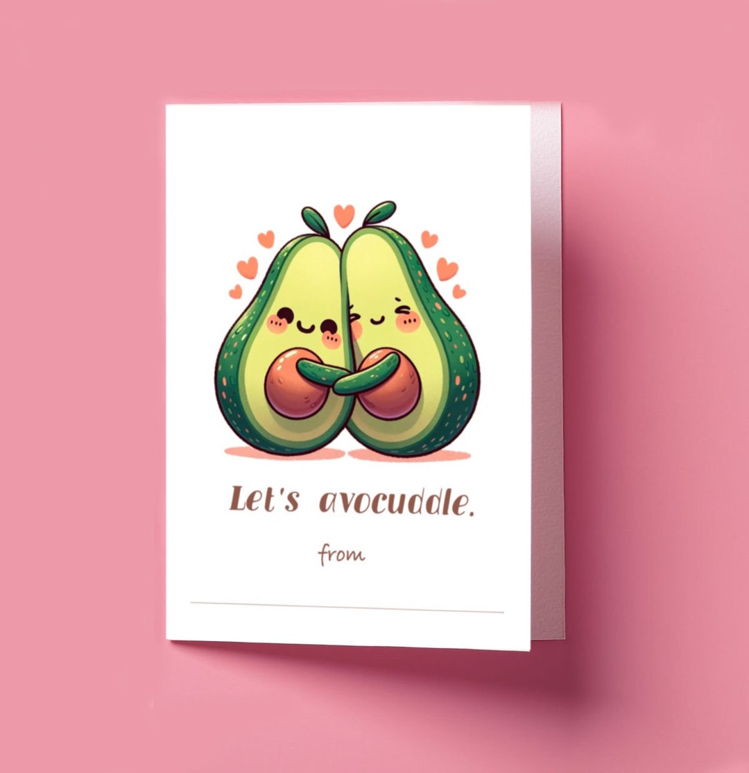 Printable Anniversary Card - "let's Avocuddle" Downloadable Anniversary ...