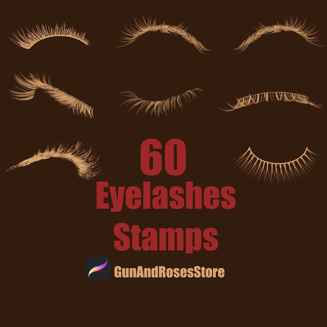 60 Eyelashes Stamps for Procreate - Procreate Anime, Digital ...
