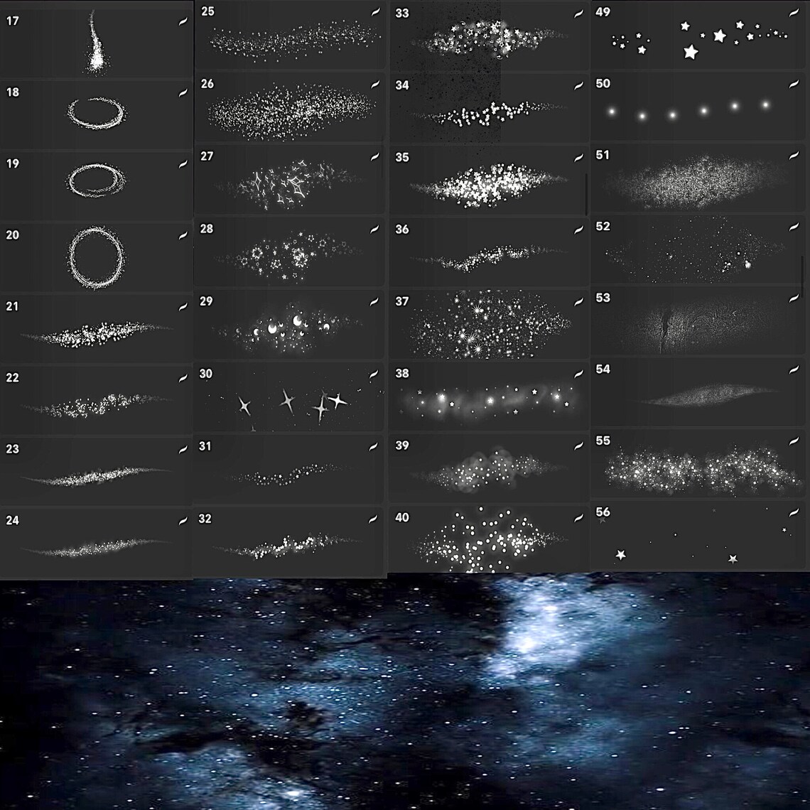 109 Space Brush Set for Procreate, Galaxy Elements Stamps, Star Stamps ...