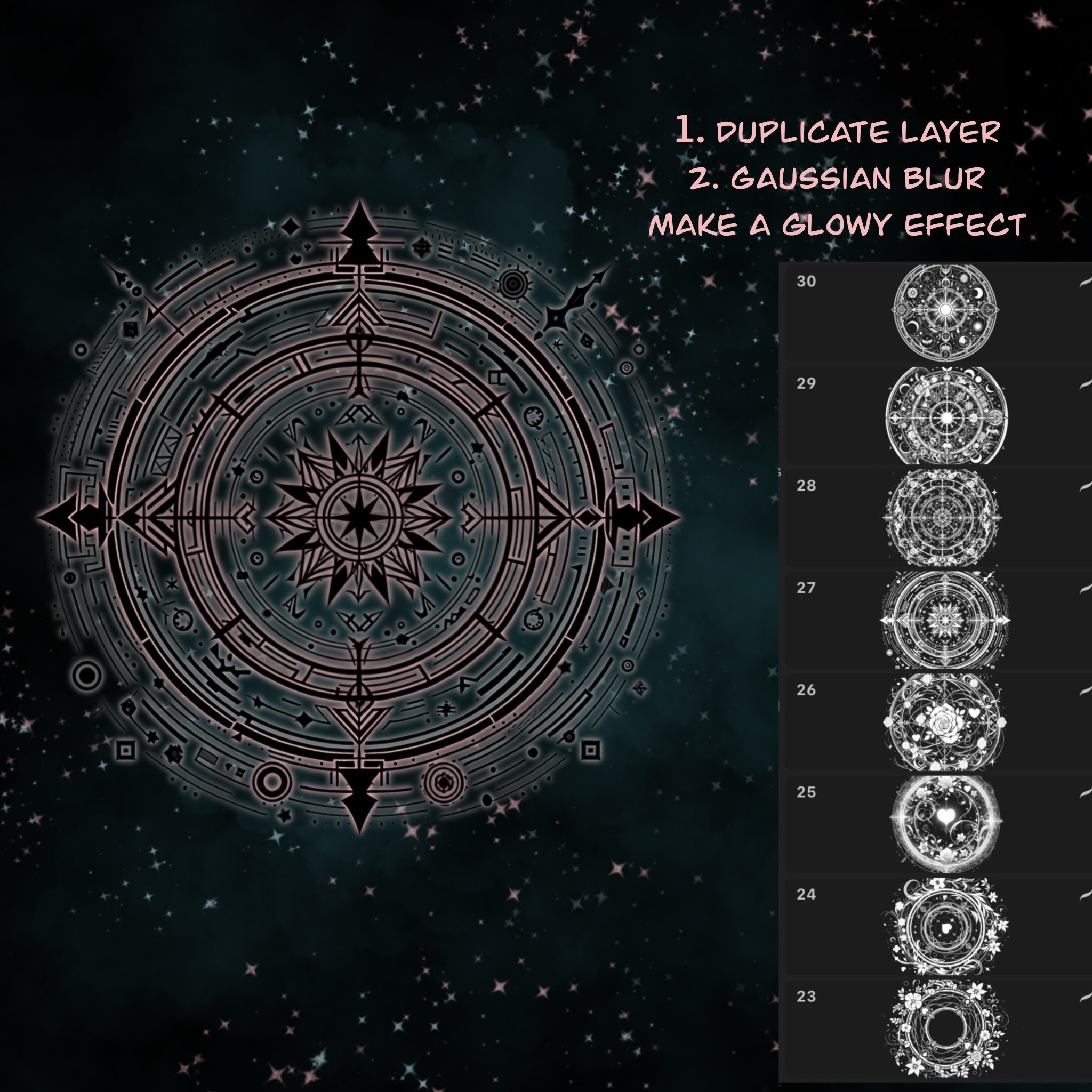 30 Arcane Circles for Procreate - Esoteric Universe Stamps, Magic ...