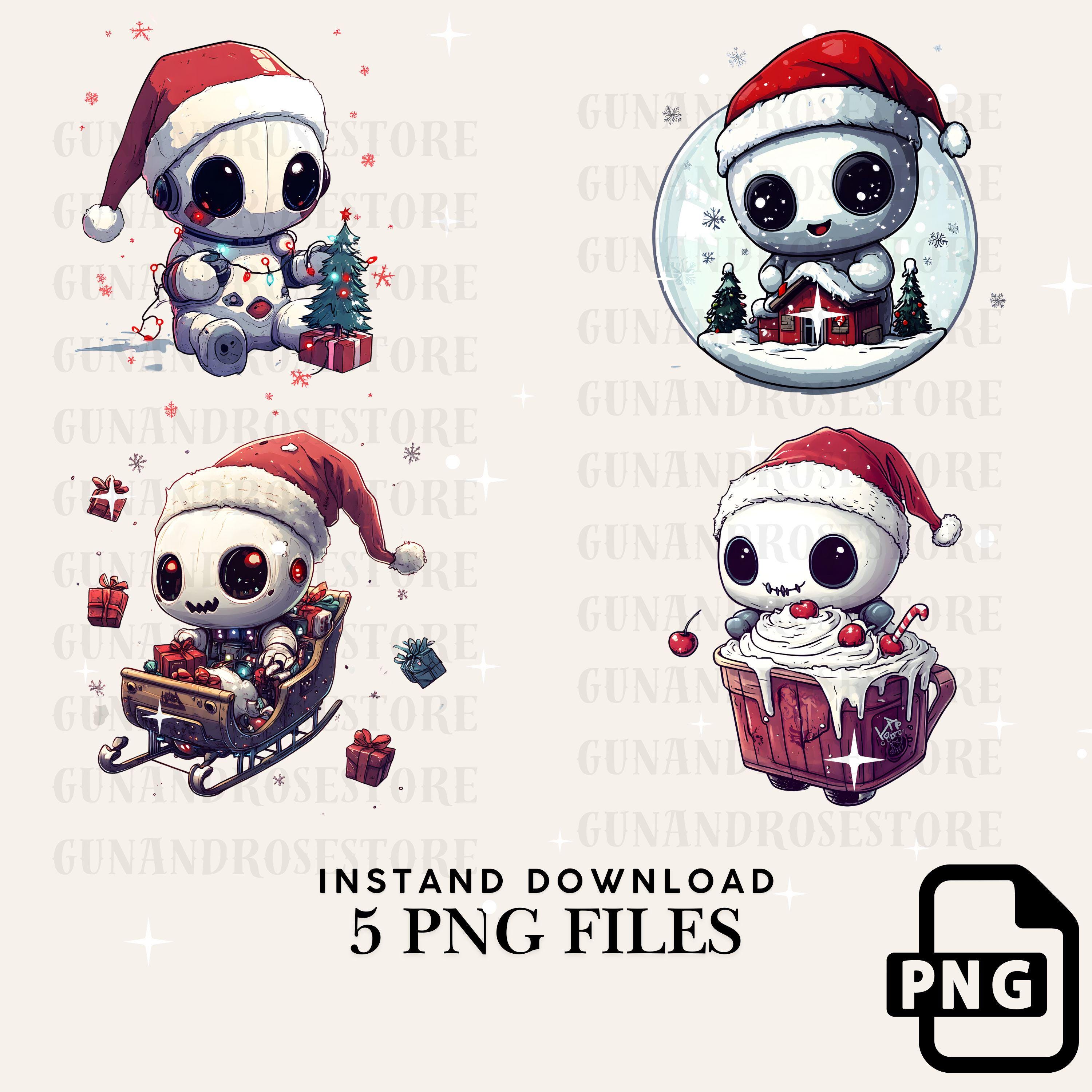 Christmas Ghost PNG Spooky Christmas Cyberpunk Cute Ghost PNG Retro ...