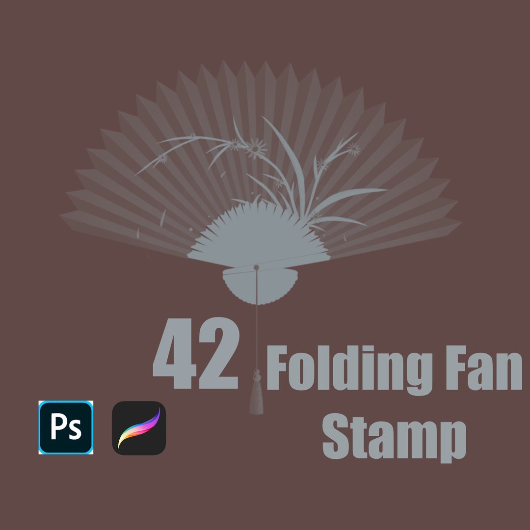 42 Traditional Folding Fans Stamps Brushes for Procreate and Photoshop ...