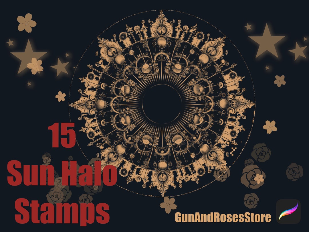 Sun Halo Stamps for Procreate: Gothic Rococo Baroque Brush Set - Etsy