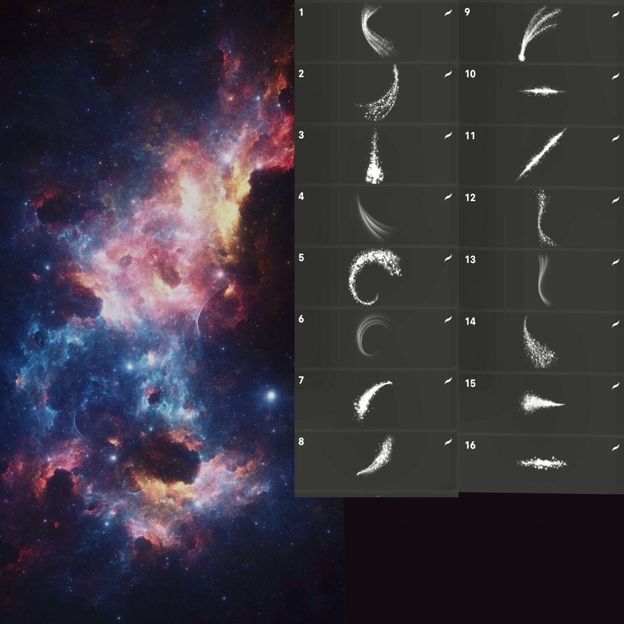 109 Space Brush Set for Procreate, Galaxy Elements Stamps, Star Stamps ...