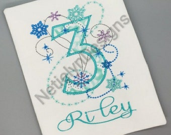 Frozen 3 Applique Birthday Shirt - Etsy