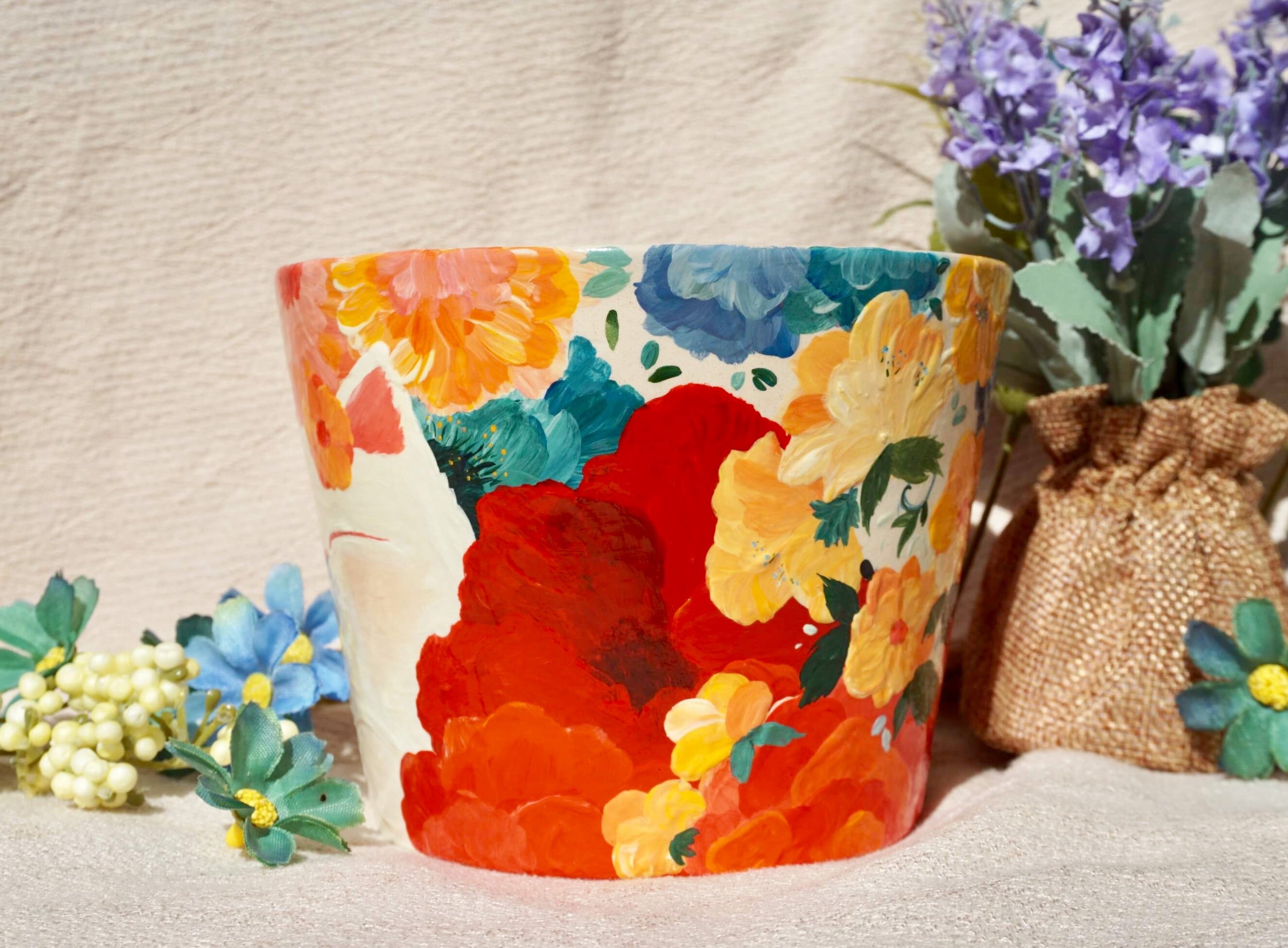 Made-to-order Hand-painted Cat Clay Pot 5 Cat Planter - Etsy Israel