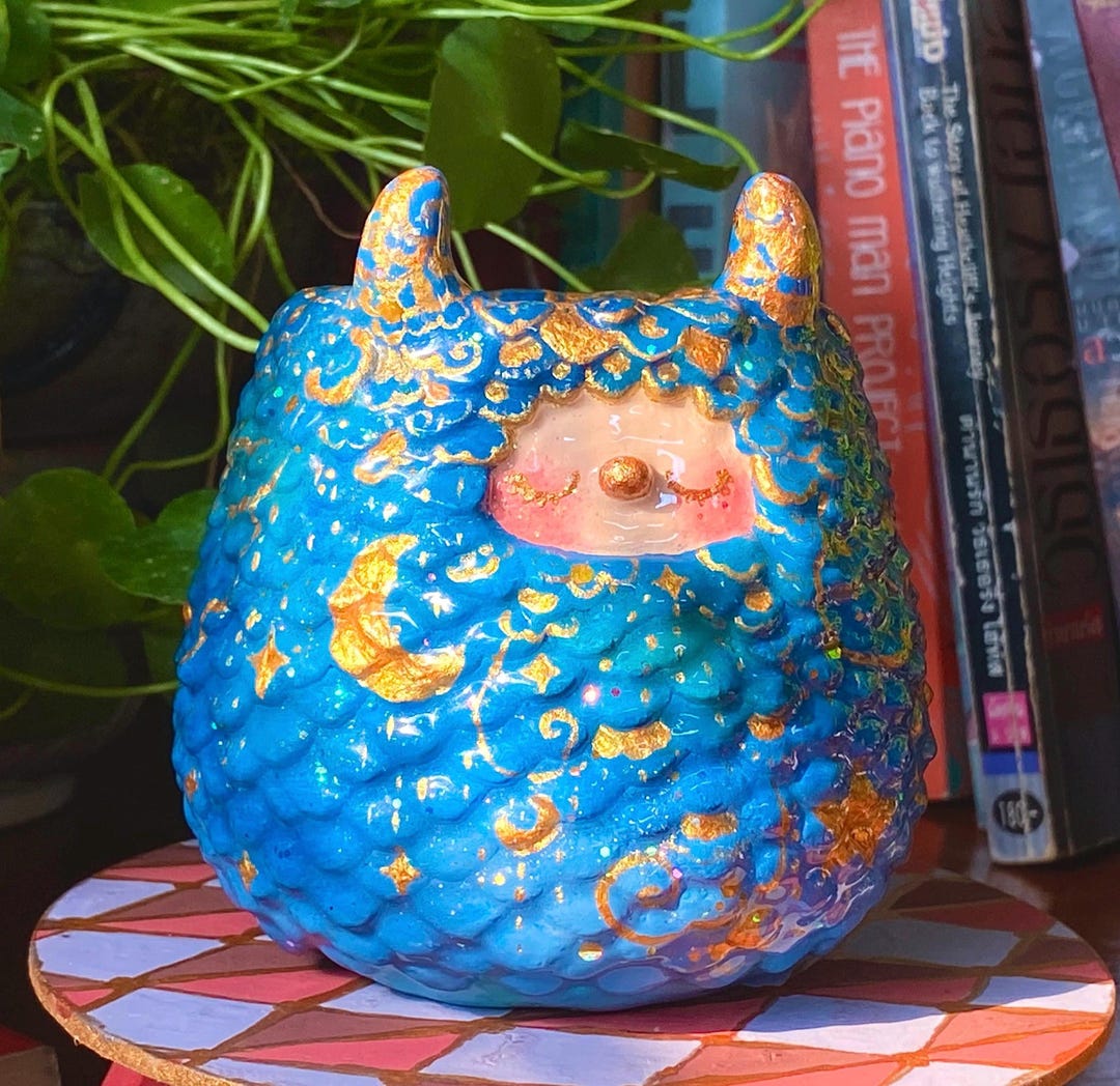 Blue Monster Vase, Whimsical Animal Pottery With No Drainage Hole, Gift ...