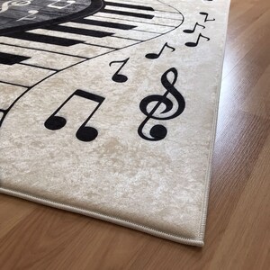 Machine Washable Non Slip Rug - Music Piano Area Rug - Piano Shaped ...