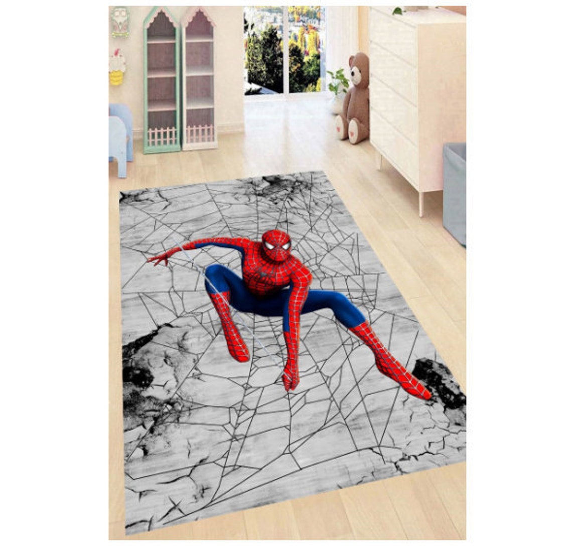 Spider-man Area Rug Decorative Floor Carpet Washable - Etsy