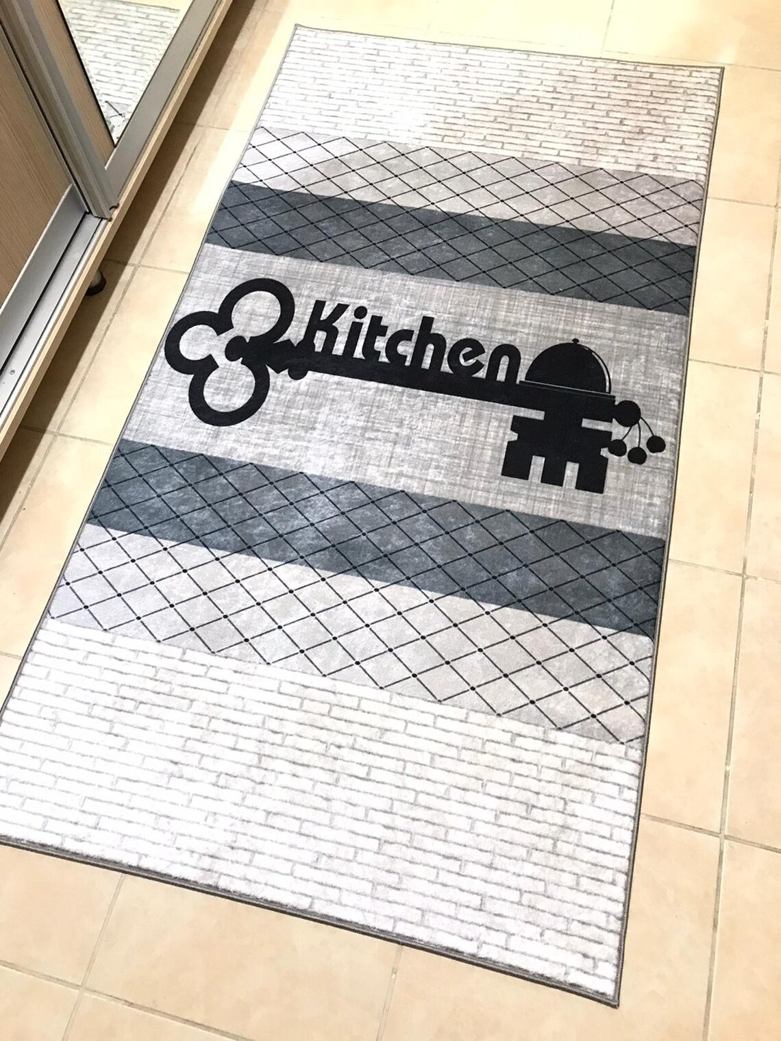 Kitchen Written Kitchen Carpet Key Pattern Decorative Mat - Etsy