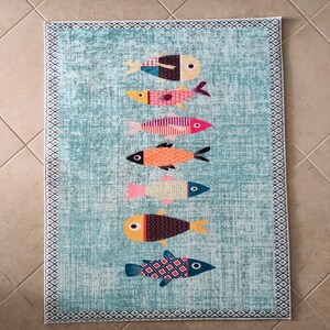 Modern Area Rugs Fish Pattern Kitchen Rug Decorative Hallway Carpet ...