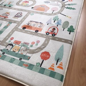 Washable Non-slip Based Kids Room Carpet - Cars Mat - Cars Carpet ...