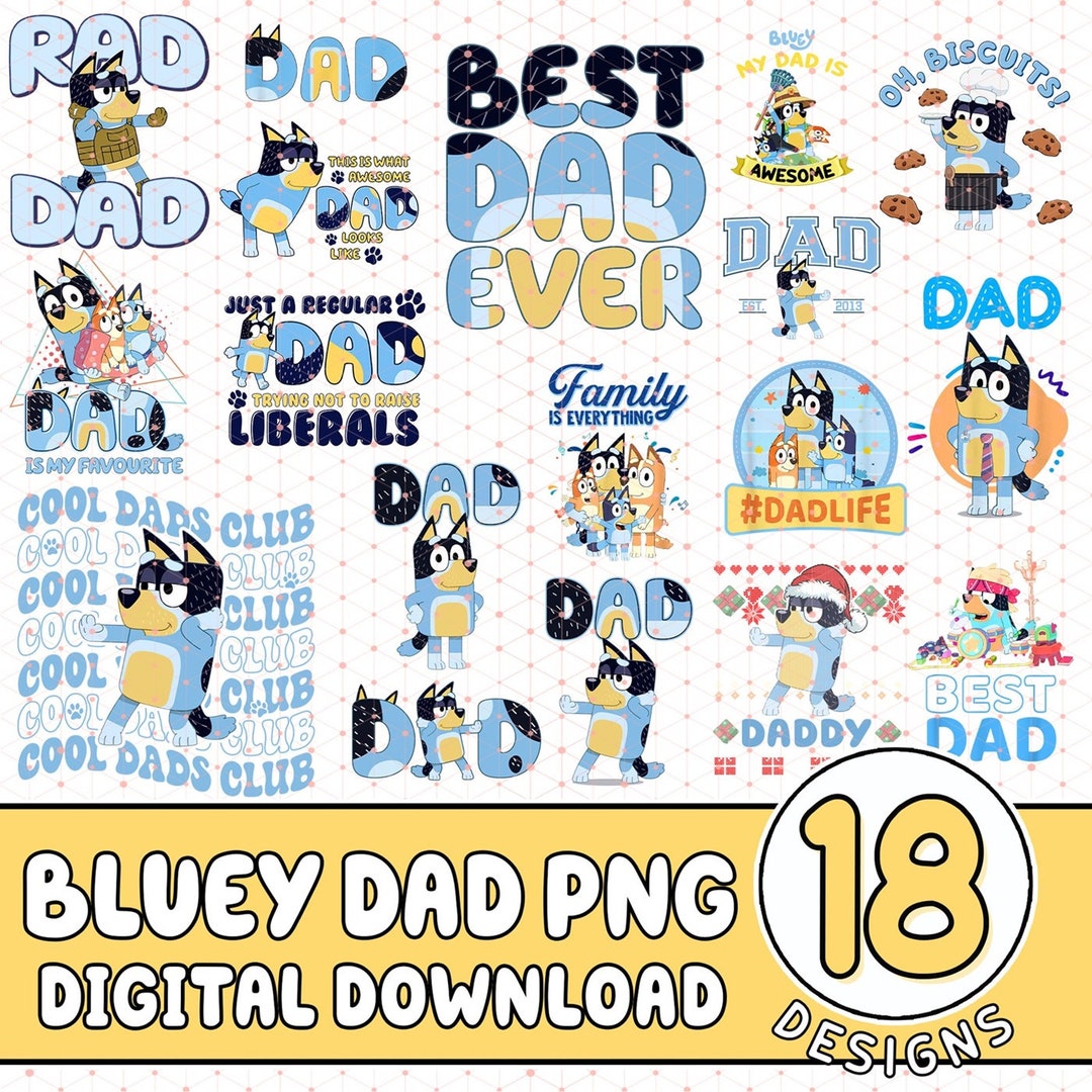 Bluey Dad Bundle PNG, Bluey Family PNG, Bluey Bingo Dad Png, Bluey Mom ...