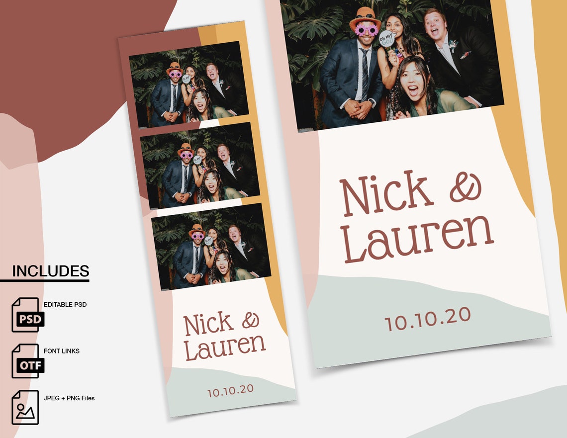 Modern Boho Photo Booth Template 4 Versions - Etsy