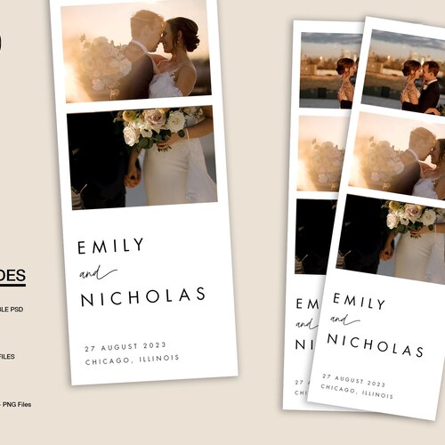 Classic Simple Elegant 2x6 Photo Strip Template for Photo - Etsy