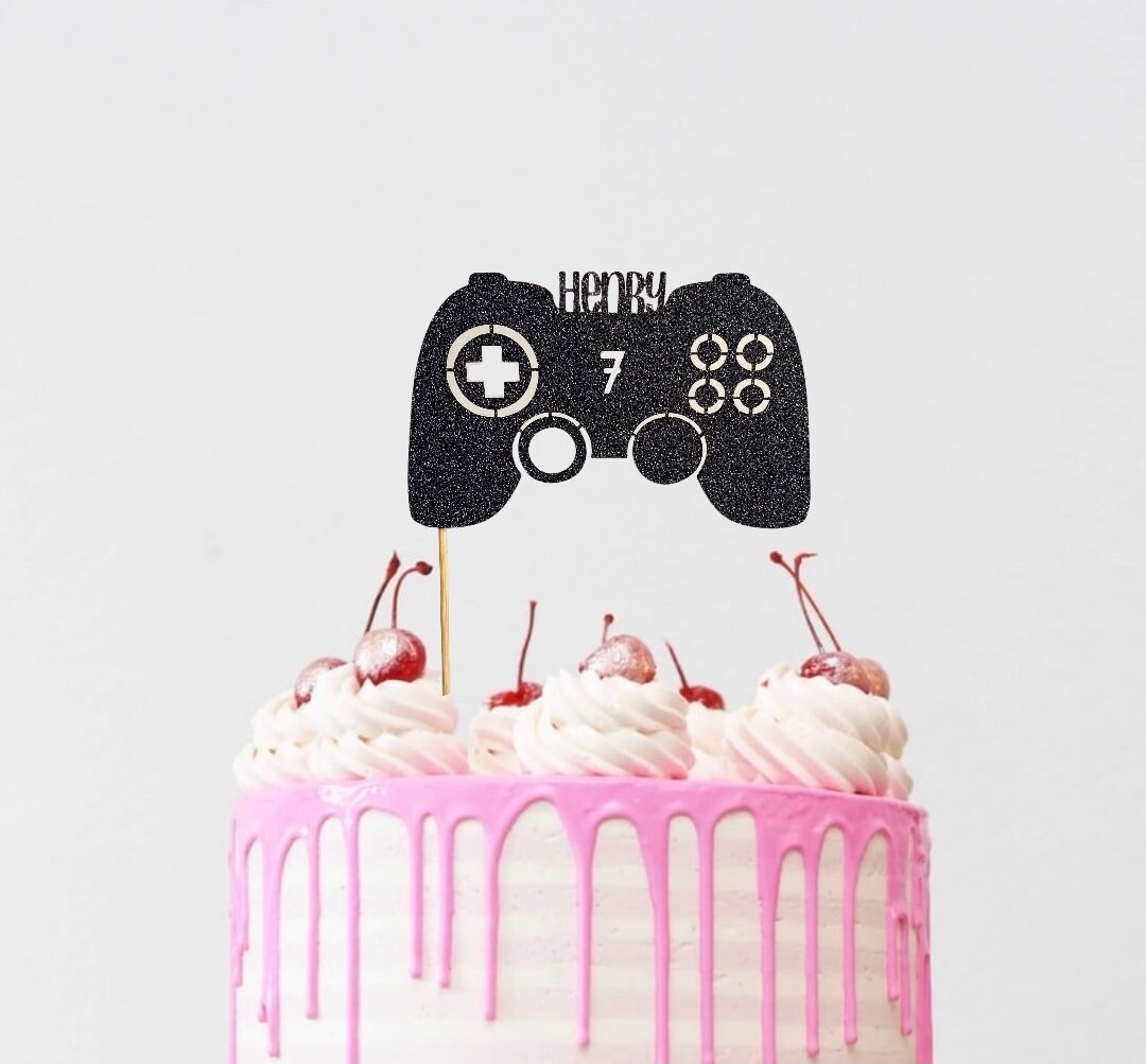 Personalised Gaming Cake Topper, Name Age Cake Decoration, PS4 PS5 Xbox ...
