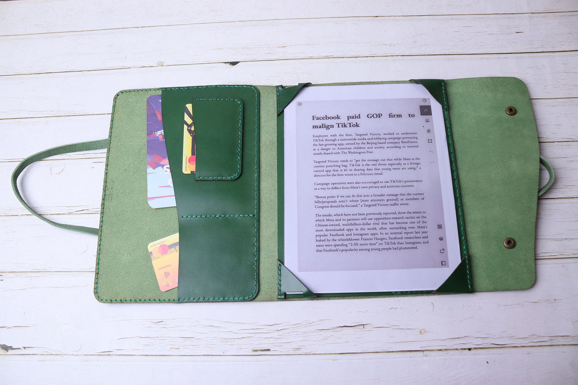 Multifunctional Genuine Leather Case With Handle and Front Pocket for ...