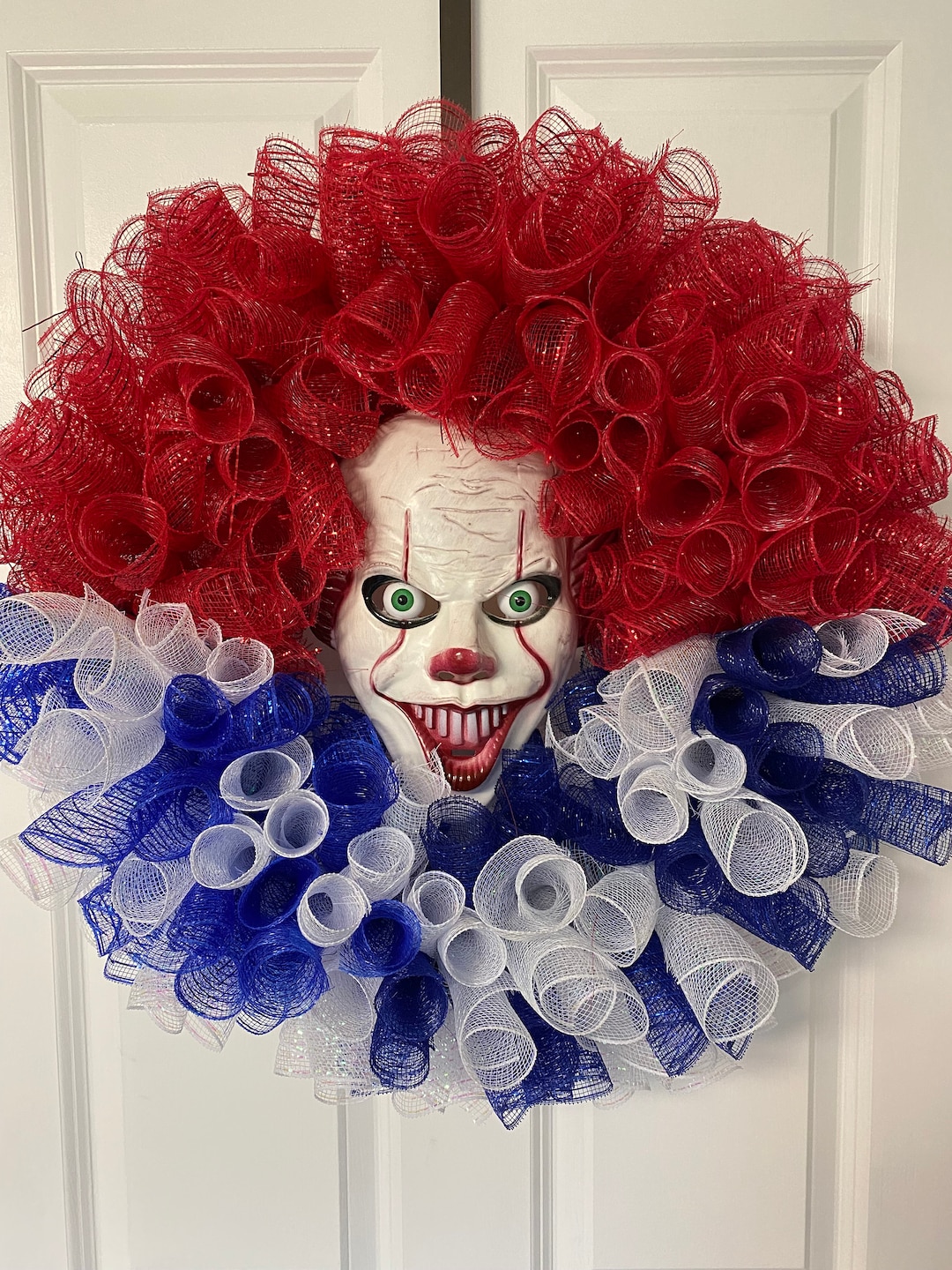 Pennywise Like Halloween Scary Clown Wreath Front Door - Etsy