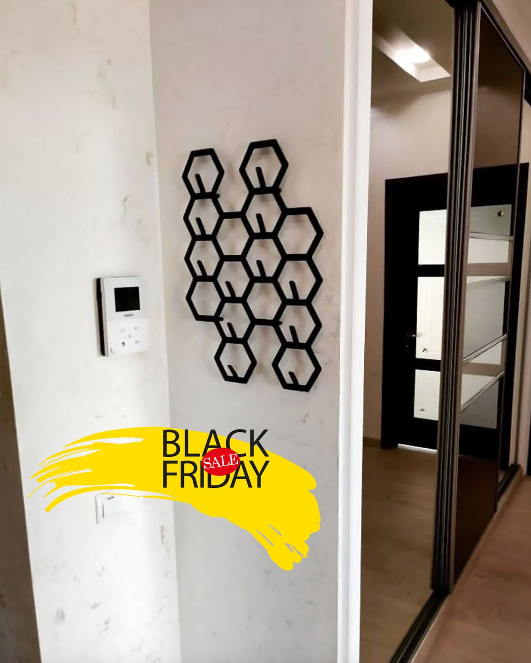 Vertical Wall Mount Coat Rack Wall Clothes Hanger Hexagon - Etsy